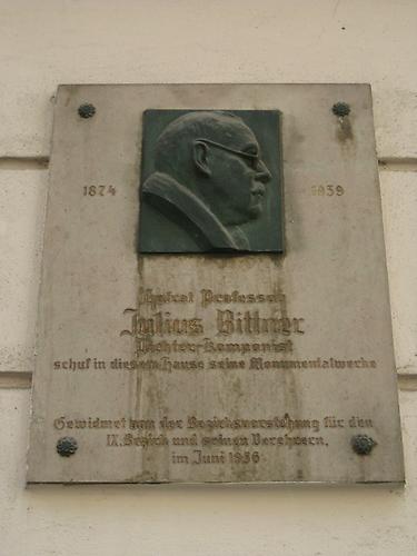 Julius Bittner | 9. Bezirk, Denkmäler, Gedenktafeln, Gedenkbüsten ...