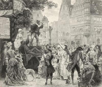 Hanswurst auf der Stehgreifbühne | Hanswurst | Historische Bilder ...