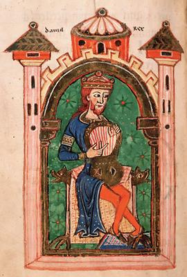 König David als Musiker und Sänger | Romanik | Historische Bilder ...