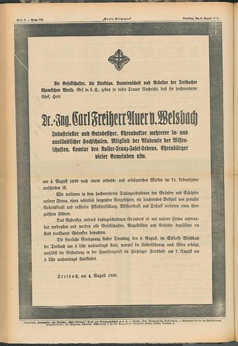 CARL AUER VON WELSBACH | Historisches von Graupp | Essays im Austria-Forum