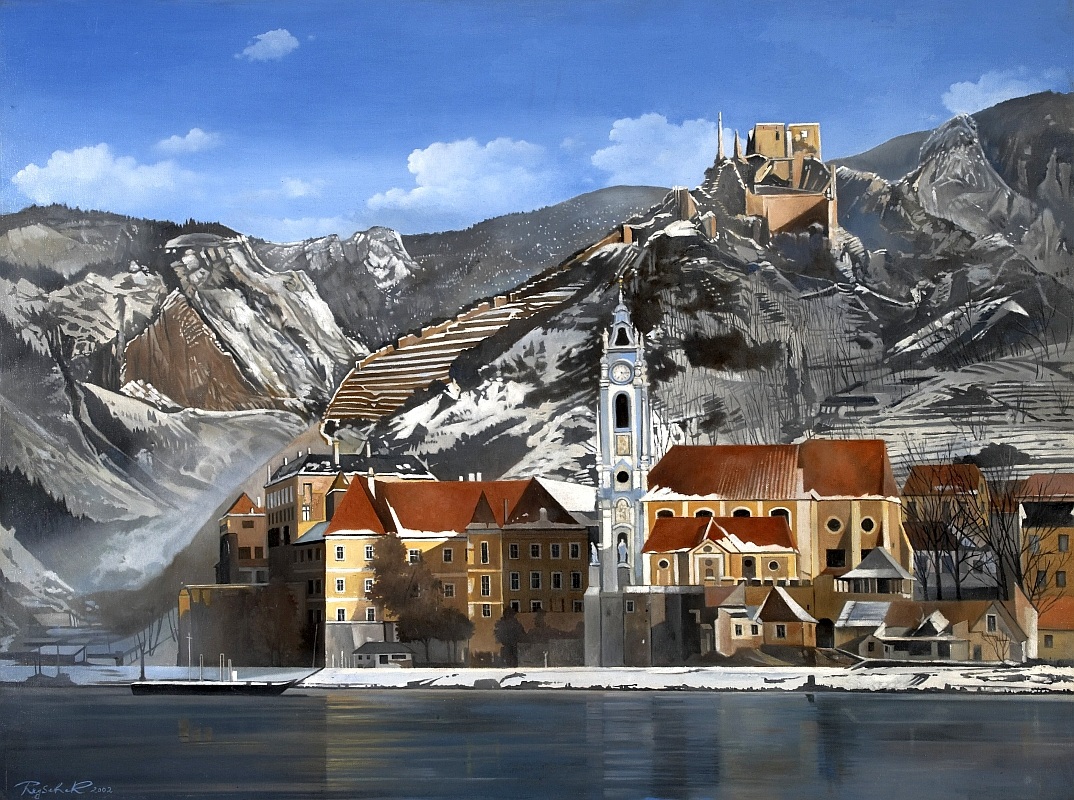 Village In The Snow, Durnstein, Danube Valley, Lower Austria